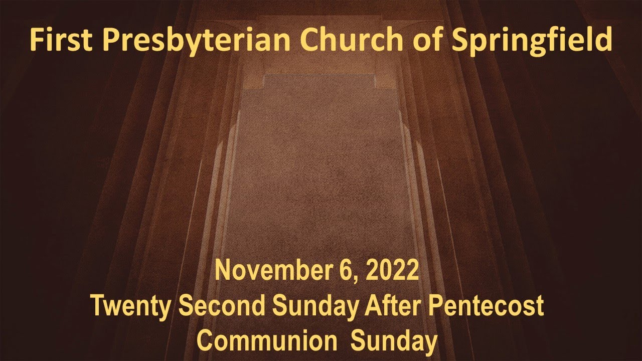 Springfield Presbyterian Church Service, 11/6/2022 - YouTube
