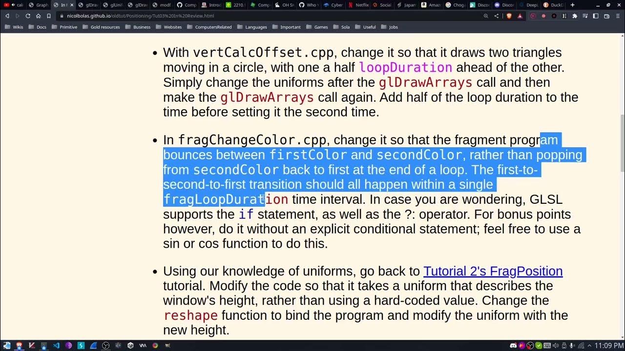 Color transitions challenge in OpenGL - YouTube