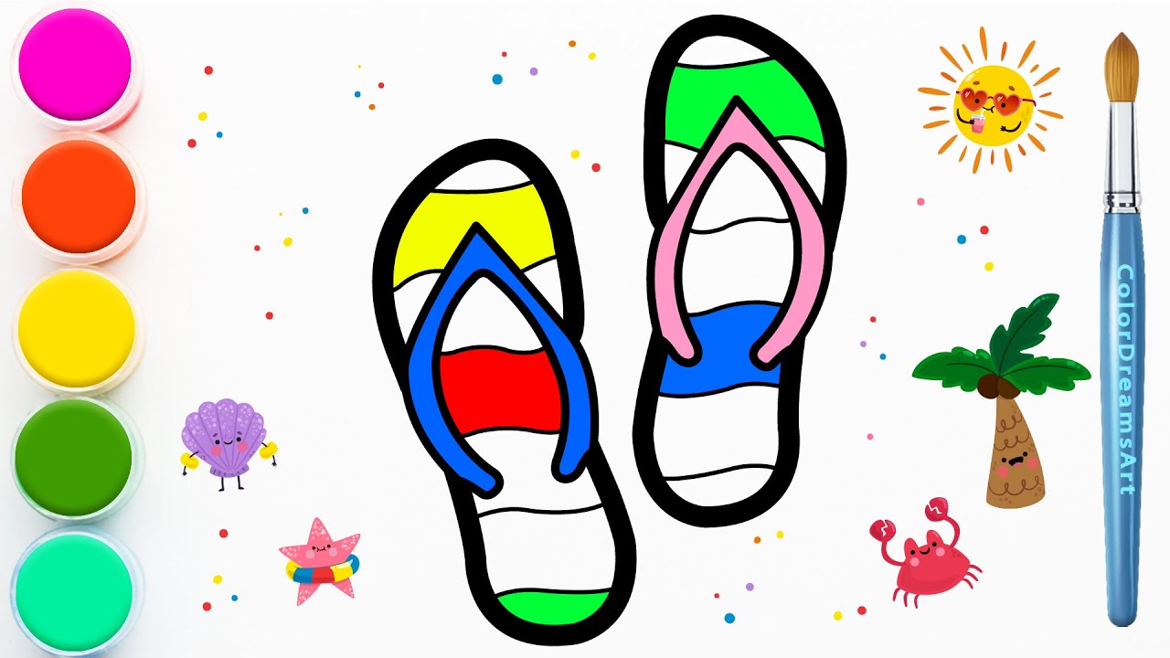 How to Draw a Sandals | Step by Step - YouTube