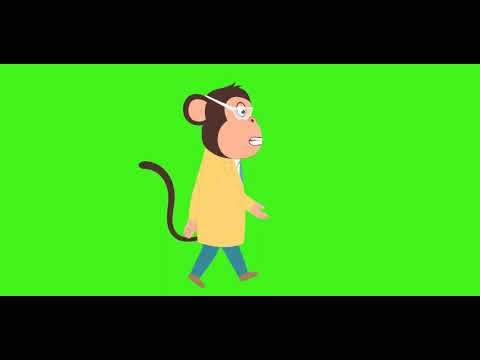 Monkey Green screen cartoon Walking in angry mood | Green screen ...