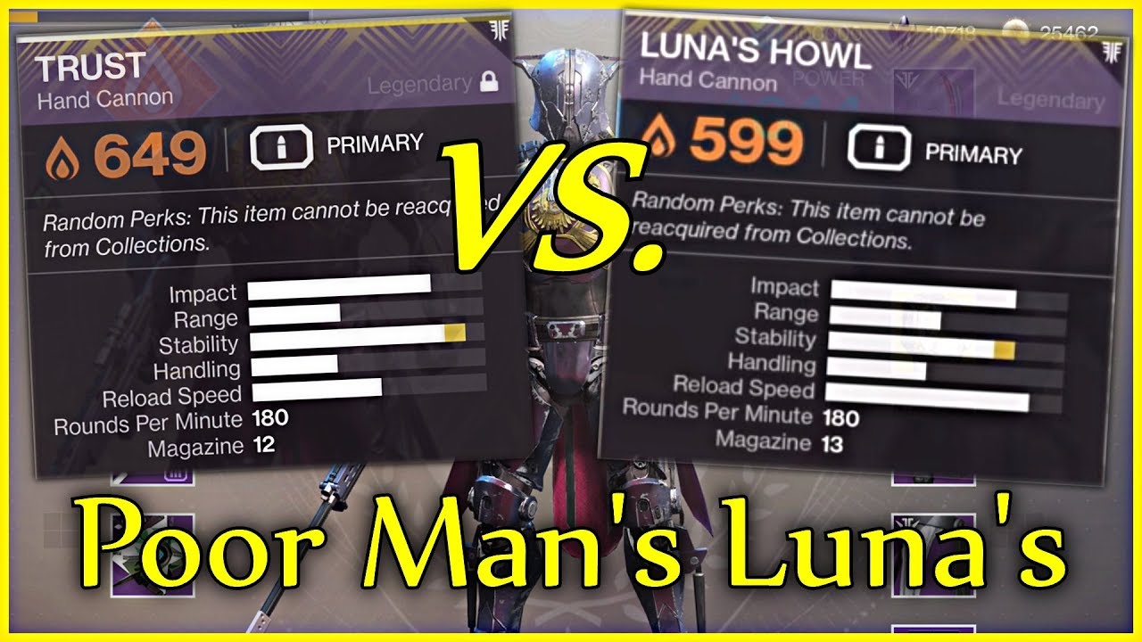 The Poor Man's Luna's Howl (Destiny 2 - God Roll Trust Hand Cannon ...