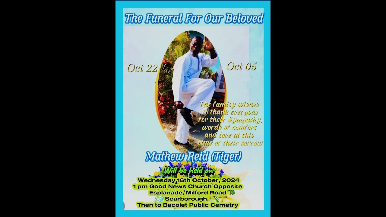 Funeral for Mathew Reid (Tiger) on Wednesday 16th October 2024 1pm ...