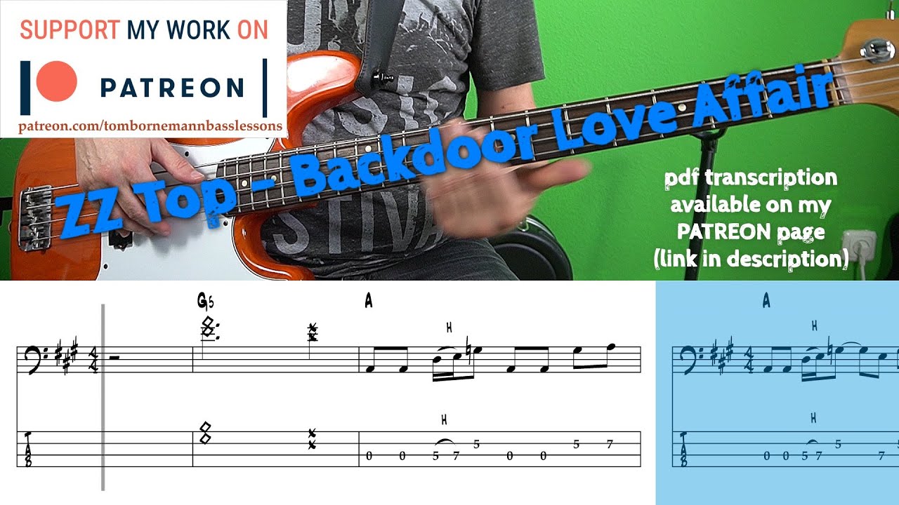 ZZ Top - Backdoor Love Affair (Bass cover with tabs) - YouTube
