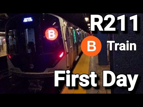 First ever R211 B train enters Broadway Lafayette St (First day of ...