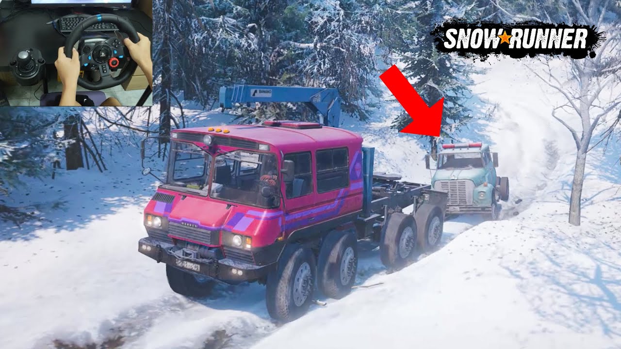 SnowRunner gameplay - Towing the truck International Loadstar 1700 to ...