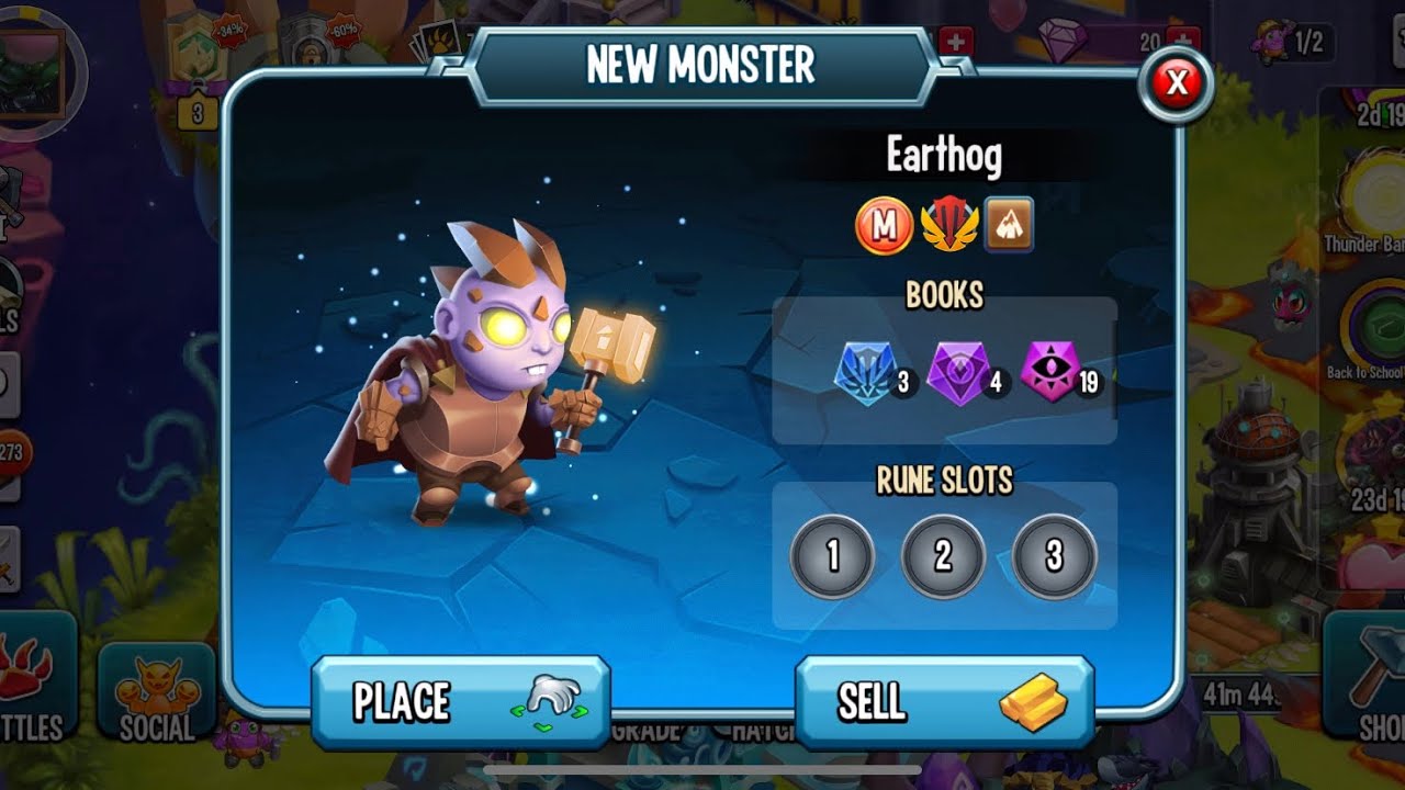 Hatching Mythic “Earthog” Monster Egg and Leveling it up in Monster ...