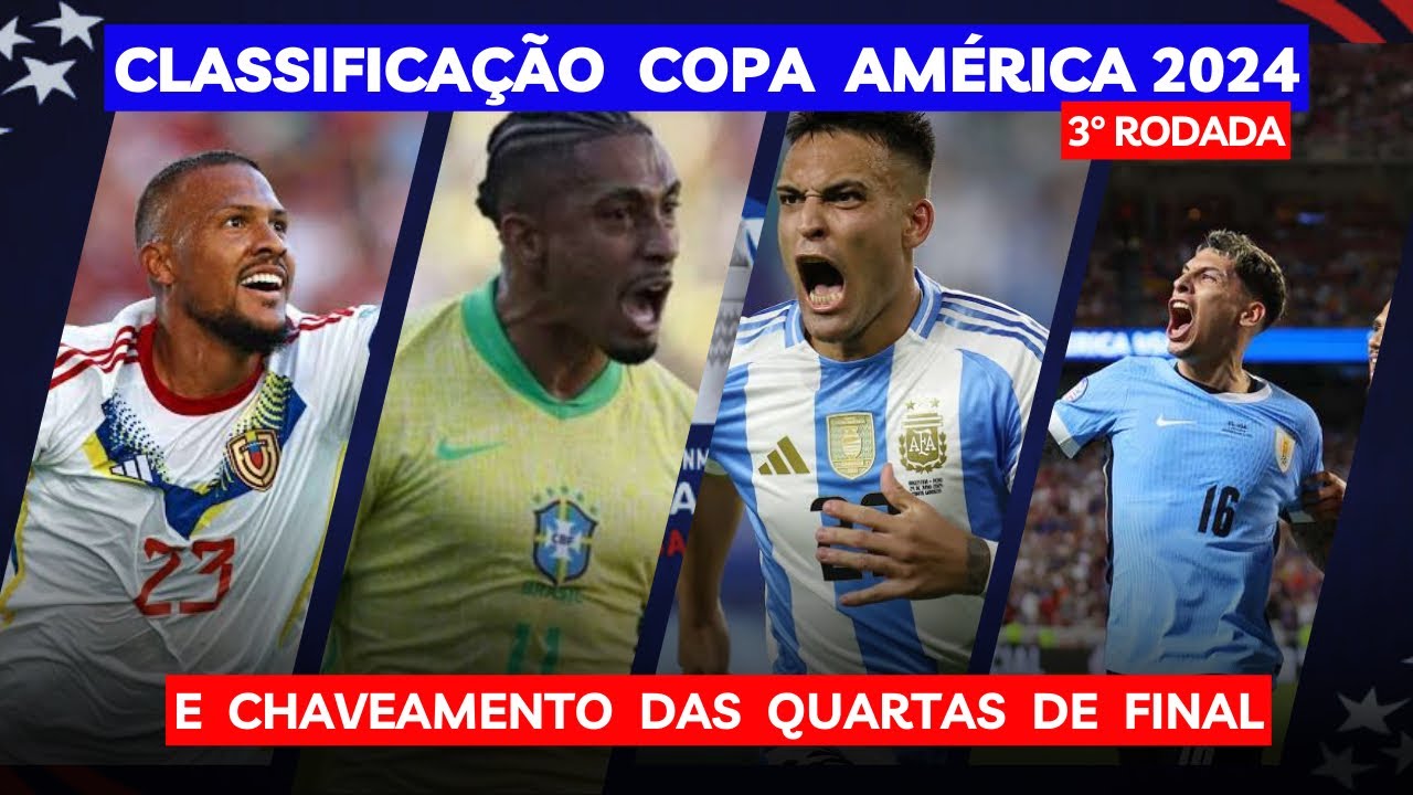 Classificação Copa América 2024 da 1ª fase e o CHAVEAMENTO das QUARTAS ...