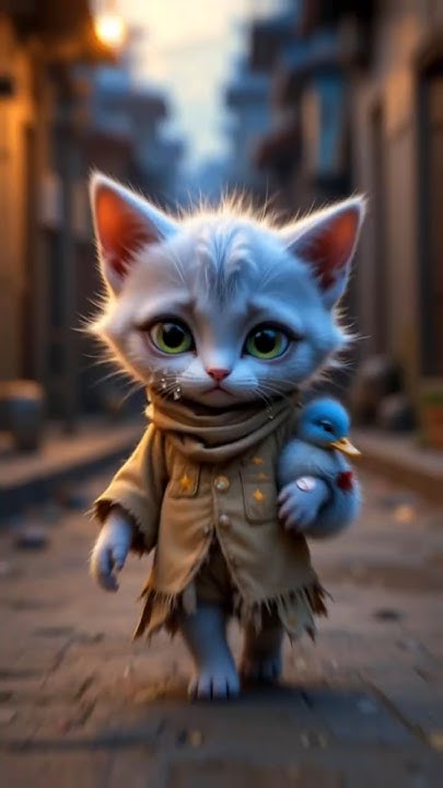 Kiggy cat takes care of injured duckling 😺 #ytshorts #youtubeshorts #shorts #cartoon #animation ...