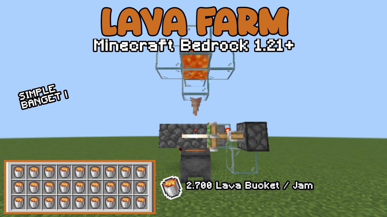CARA MEMBUAT LAVA FARM | MINECRAFT BEDROCK 1.21 - YouTube