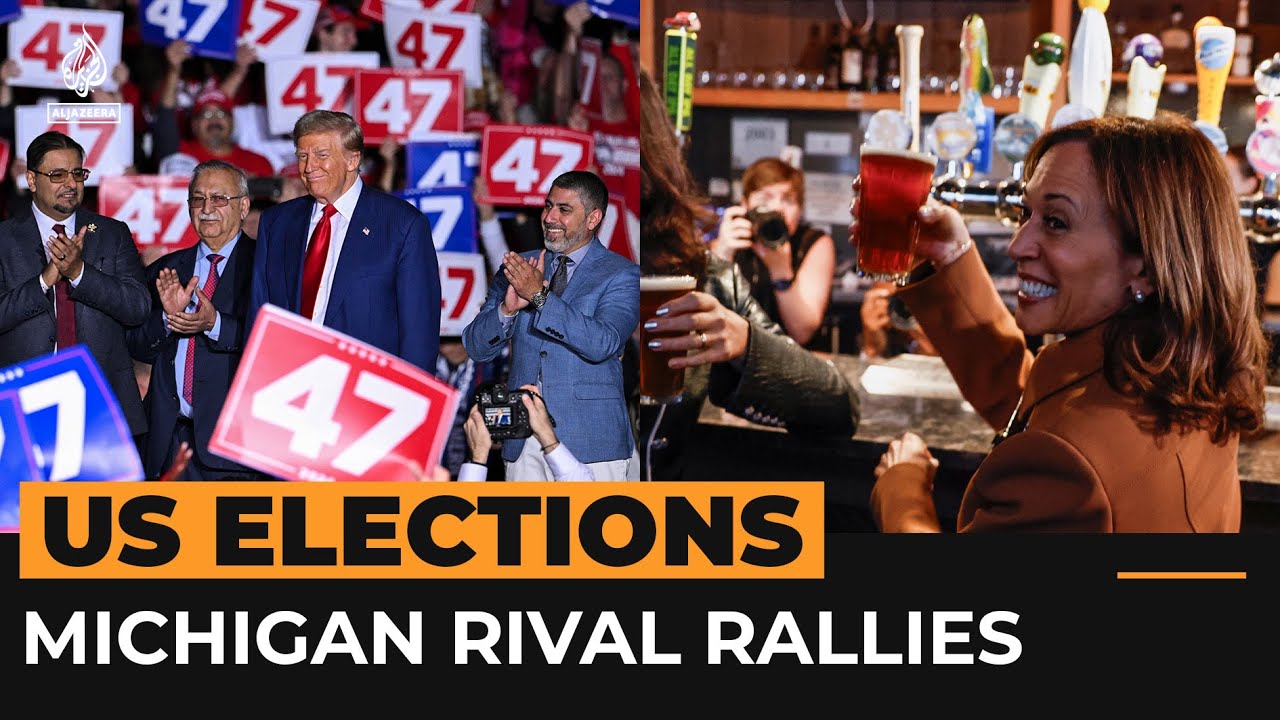 Trump courts Muslim voters as Kamala Harris holds rival rally in ...
