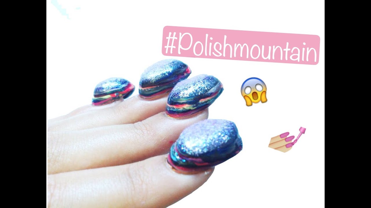 #PolishMoutainChallenge! : Nail art 100 Couches de Vernis!♡ - YouTube
