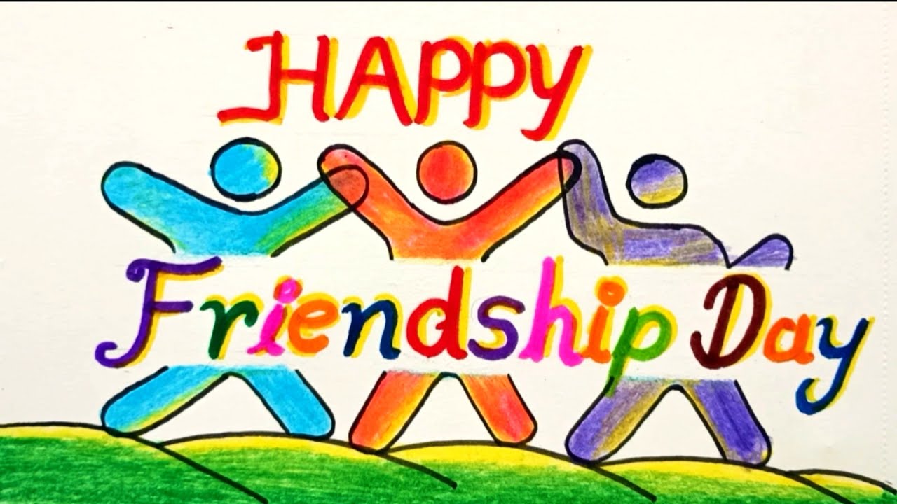 Friendship Day Drawing Easy | Friendship Drawing | Happy Friendship Day ...