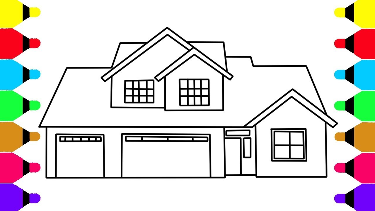 Learn Colors For Kids with house Coloring Book For Kids - How to Draw ...