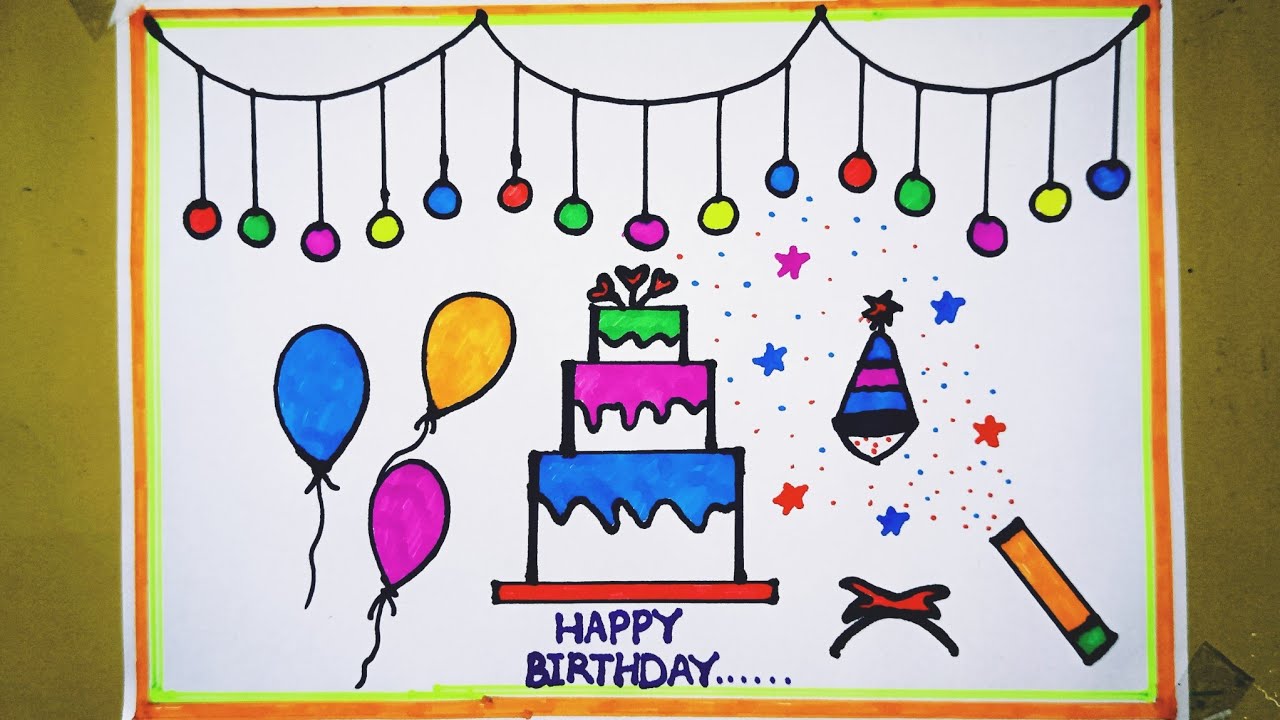 Diy Cute BIRTHDAY Greeting Card / Easy White Paper BIRTHDAY Card / How ...