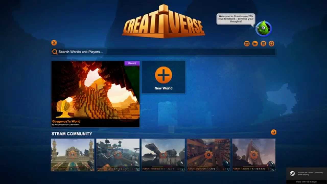 Creativerse - Main Menu Overview (PC) - HD - YouTube