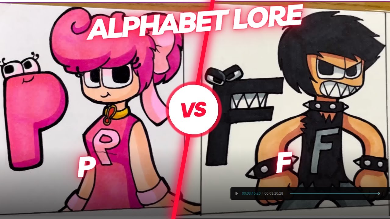 DRAWING Alphabet Lore P VS F / Humanized Alphabet Lore Whos the Winner ...
