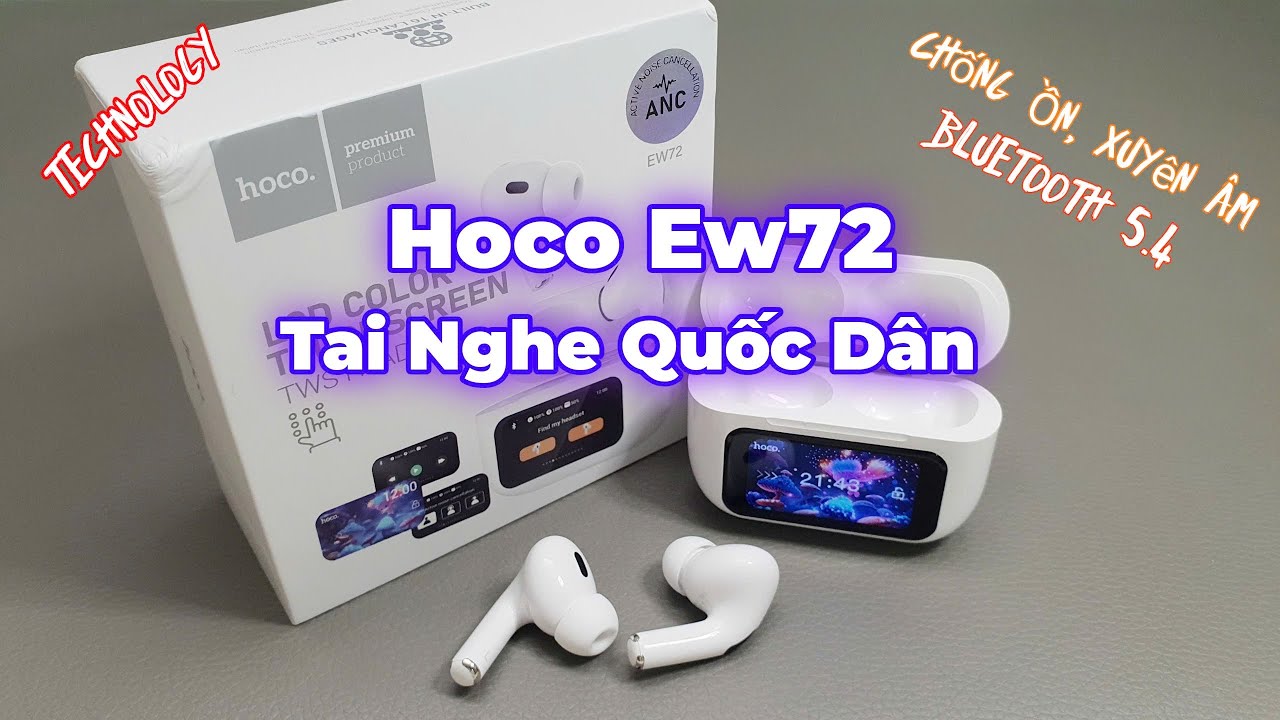 Tai nghe Hoco ew72 không dây chuẩn TWS ANC chống ồn xuyên âm bluetooth ...