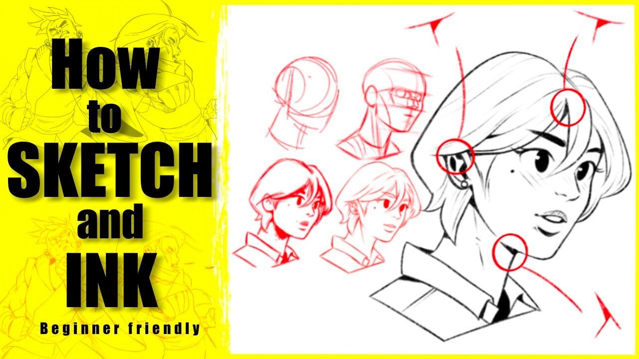 Sketching and Inking for BEGINNER Manga Artists // Art Workflow # ...
