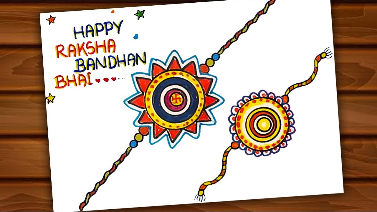 Rakhi drawing easy| How to make rakhi step by step| Rakshabandhan ...