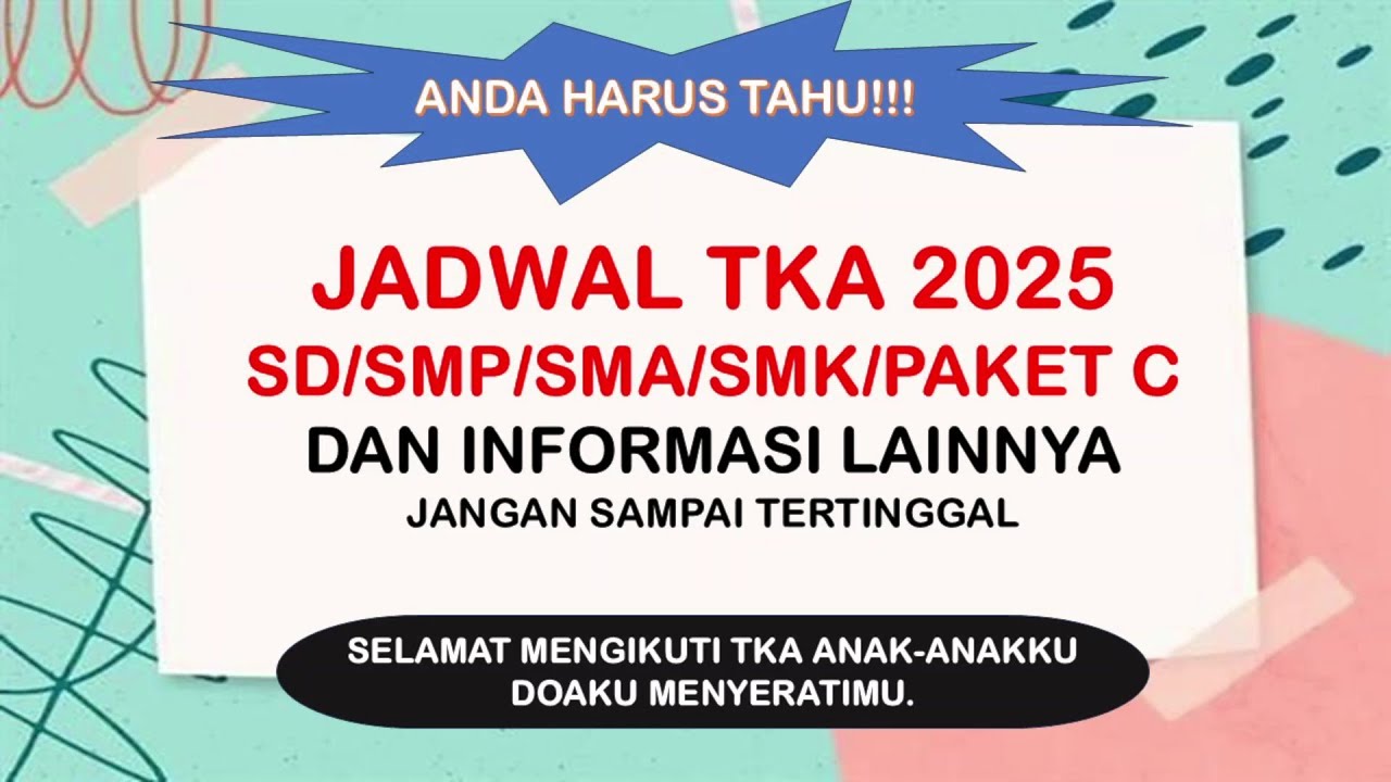 JADWAL TKA 2025 - YouTube