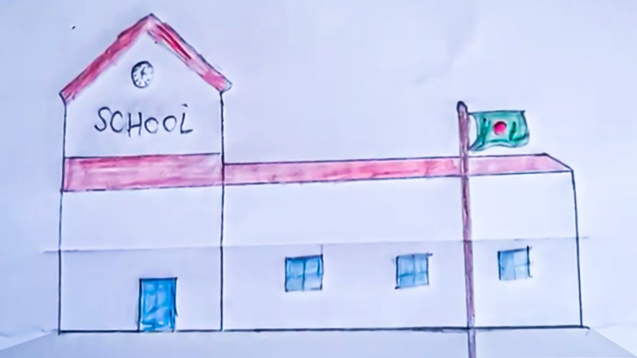 How to draw School Scene Step by step (very easy) || Art video - YouTube