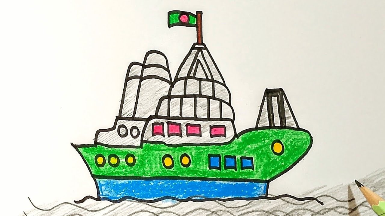 How to draw a ship very easily - ship drawing for beginners. - YouTube