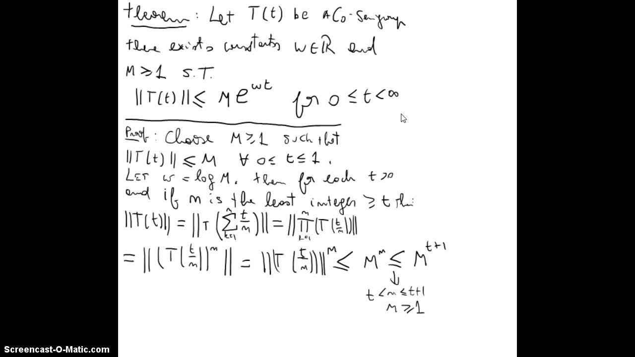 5 Semigroups of linear operators - Strongly continuous semigroups properties - YouTube