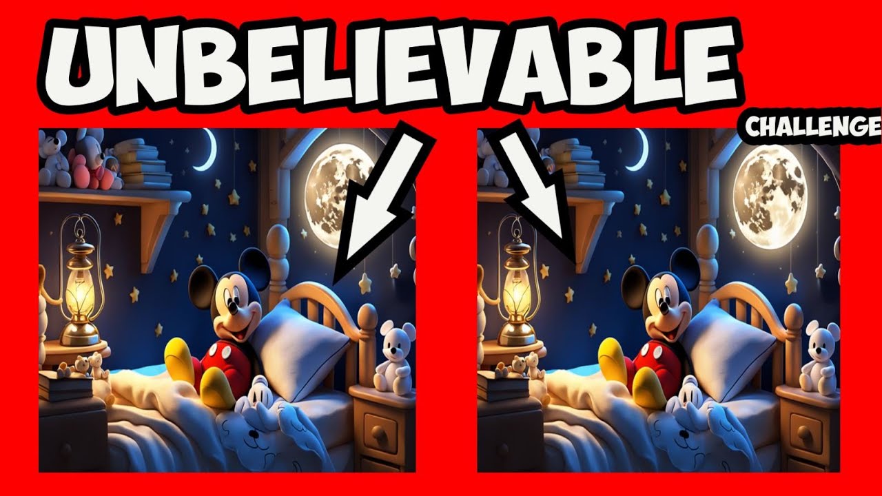 Unbelievable Mickey Mouse Challenge : Find 3 Differences in 90 Seconds ...