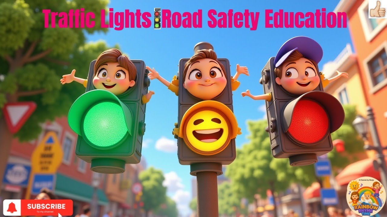 🚦 Stop, Look, Listen! | Traffic Light Song for Kids | Road Safety Rules ...
