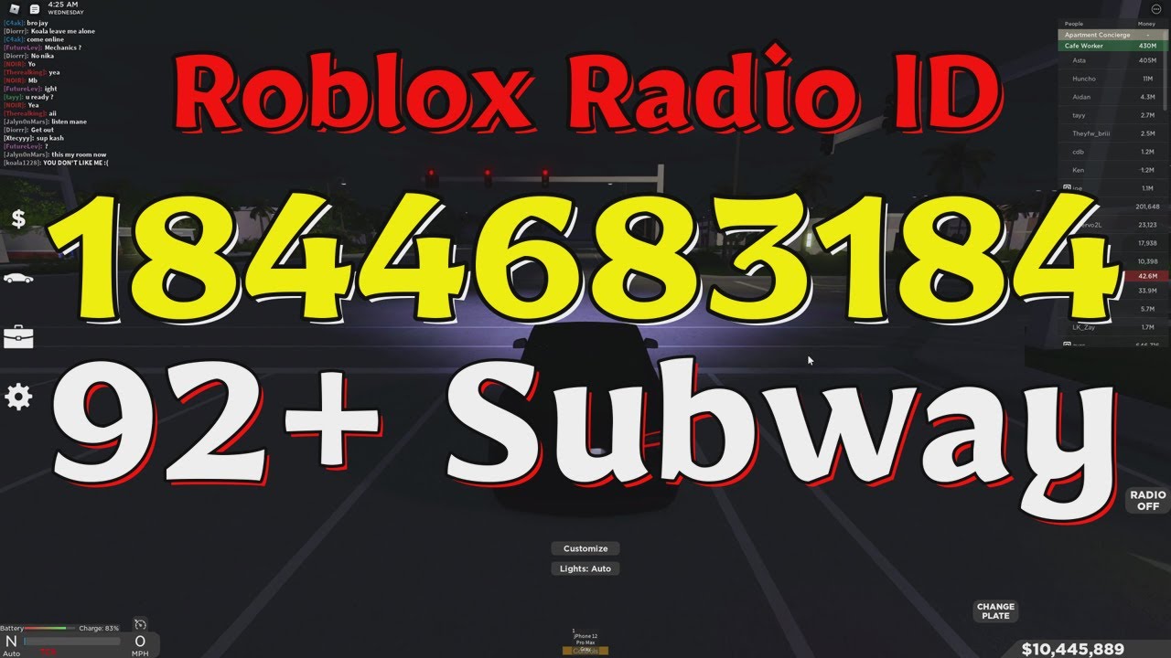 Subway Roblox Radio Codes/IDs - YouTube