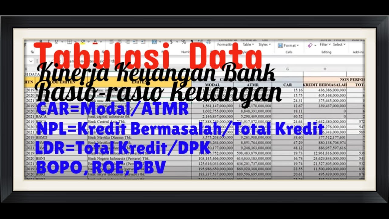 Cara tabulasi data rasio keuangan perusahaan perbankan - YouTube