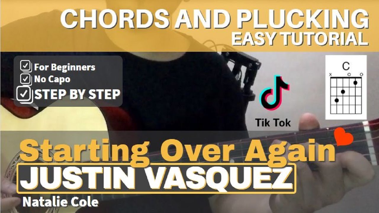 Starting Over Again - Natalie Cole x Justin Vasquez Cover | Easy Guitar ...