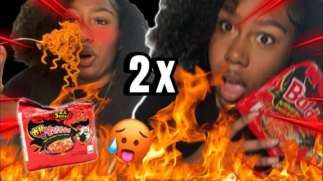 2x Spicy Ramen Noodle Challenge! W/ my cousin - YouTube