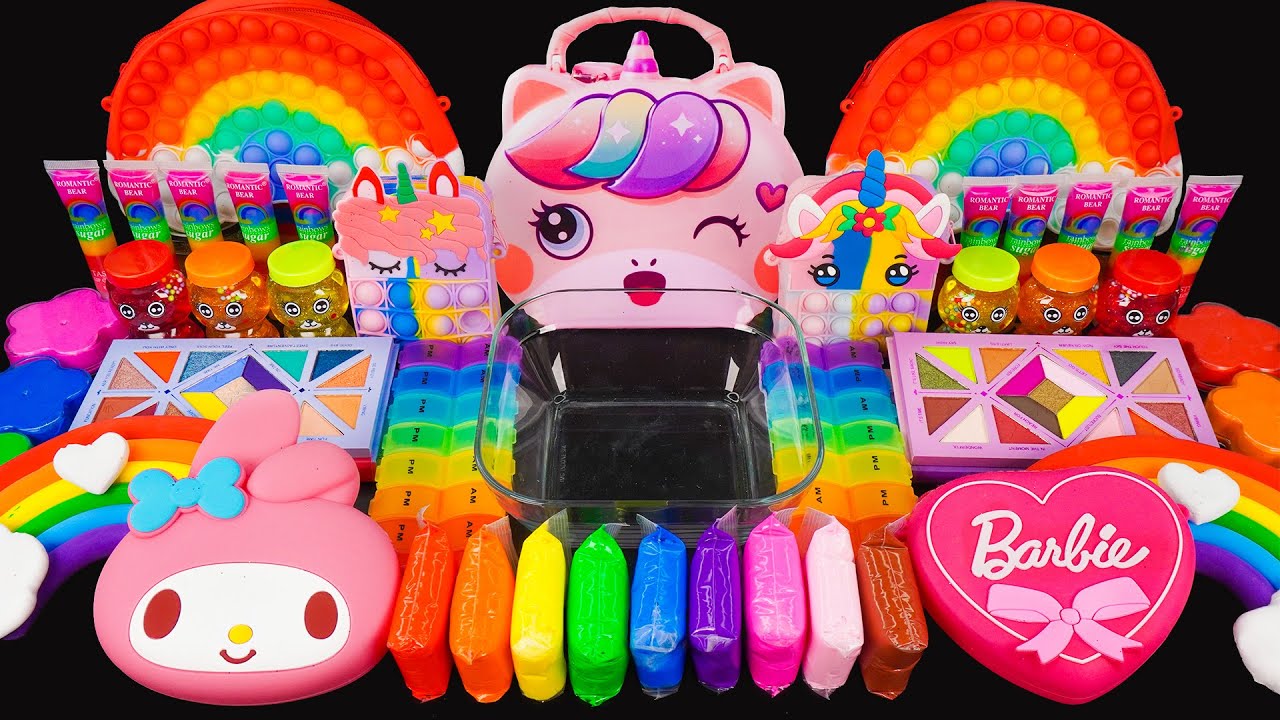 Slime Mixing Random With Piping Bags | Cute Cat Eyeshadow & Makeup Into ...