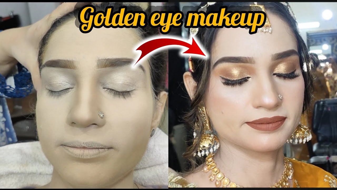 Golden Eye Makeup Tutorial 😍 |Sharry Signature Saloon |Full Tutorial #makeuptutorial #eyemakeup ...