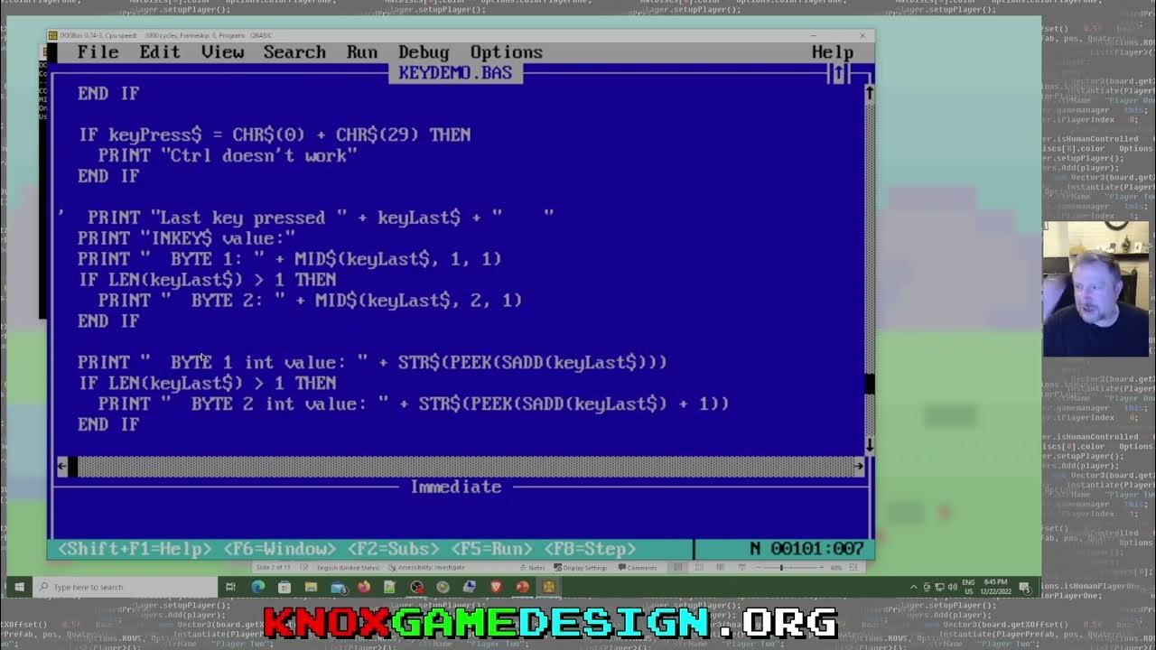 QBasic IO and Graphics, Knox Game Design, December 2022 - YouTube