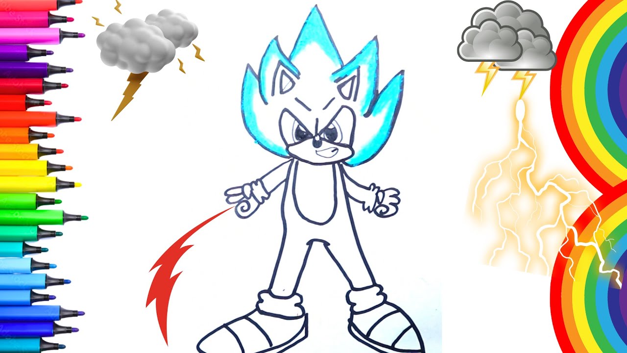 How To Draw Hyper Sonic | Step by Step Tutorial | Coloring and Painting ...