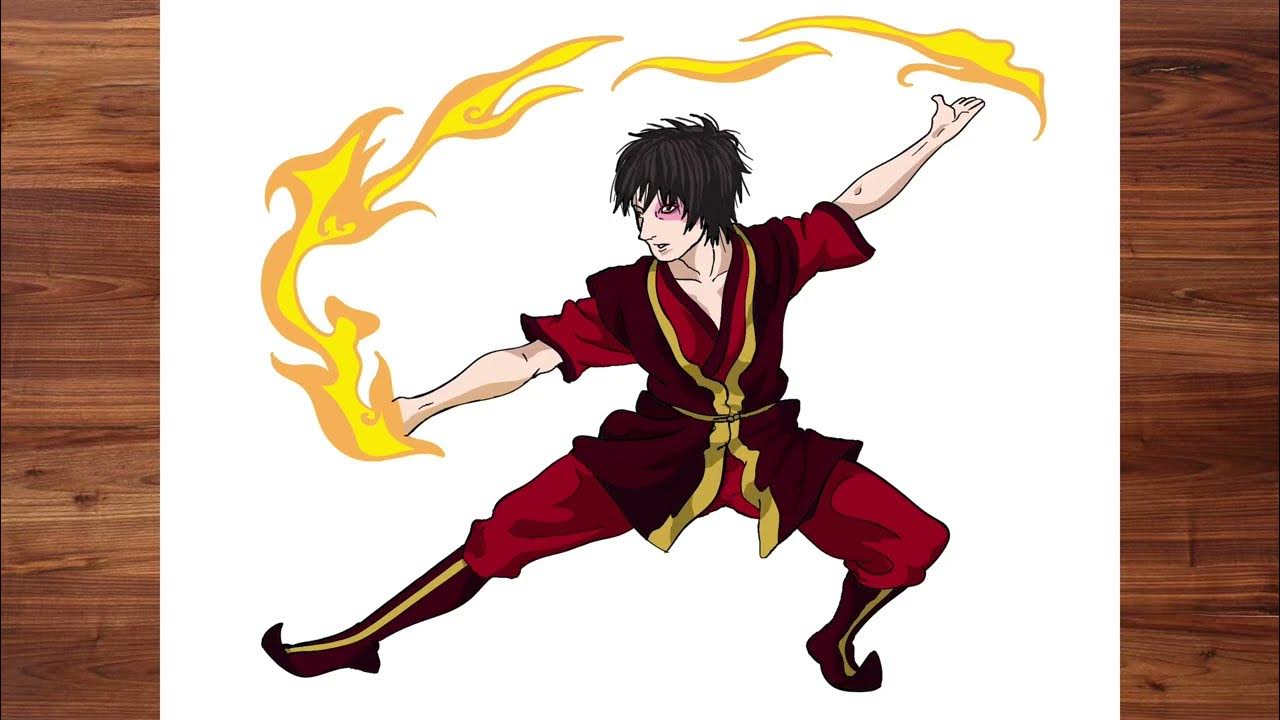 how to draw zukos face