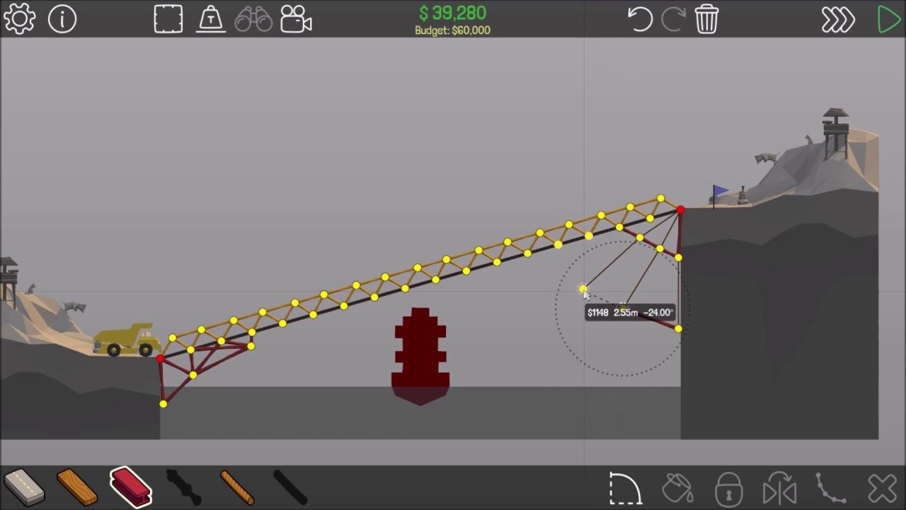 Poly Bridge Snow Drift 3-4 Dump Slope - YouTube