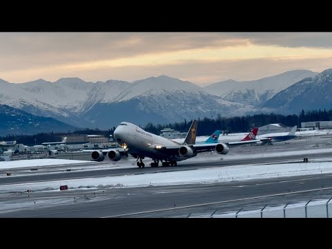Runway 33 Takeoffs at Ted Stevens Anchorage International Airport - YouTube