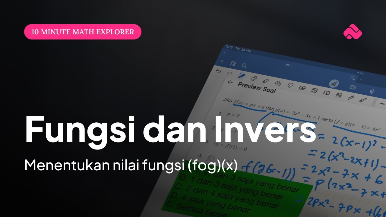 Fungsi dan Invers - Menentukan nilai fungsi (fog)(x) - YouTube