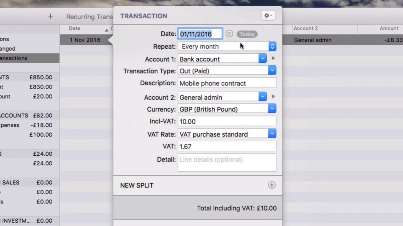 Duplicating and repeating transactions - YouTube