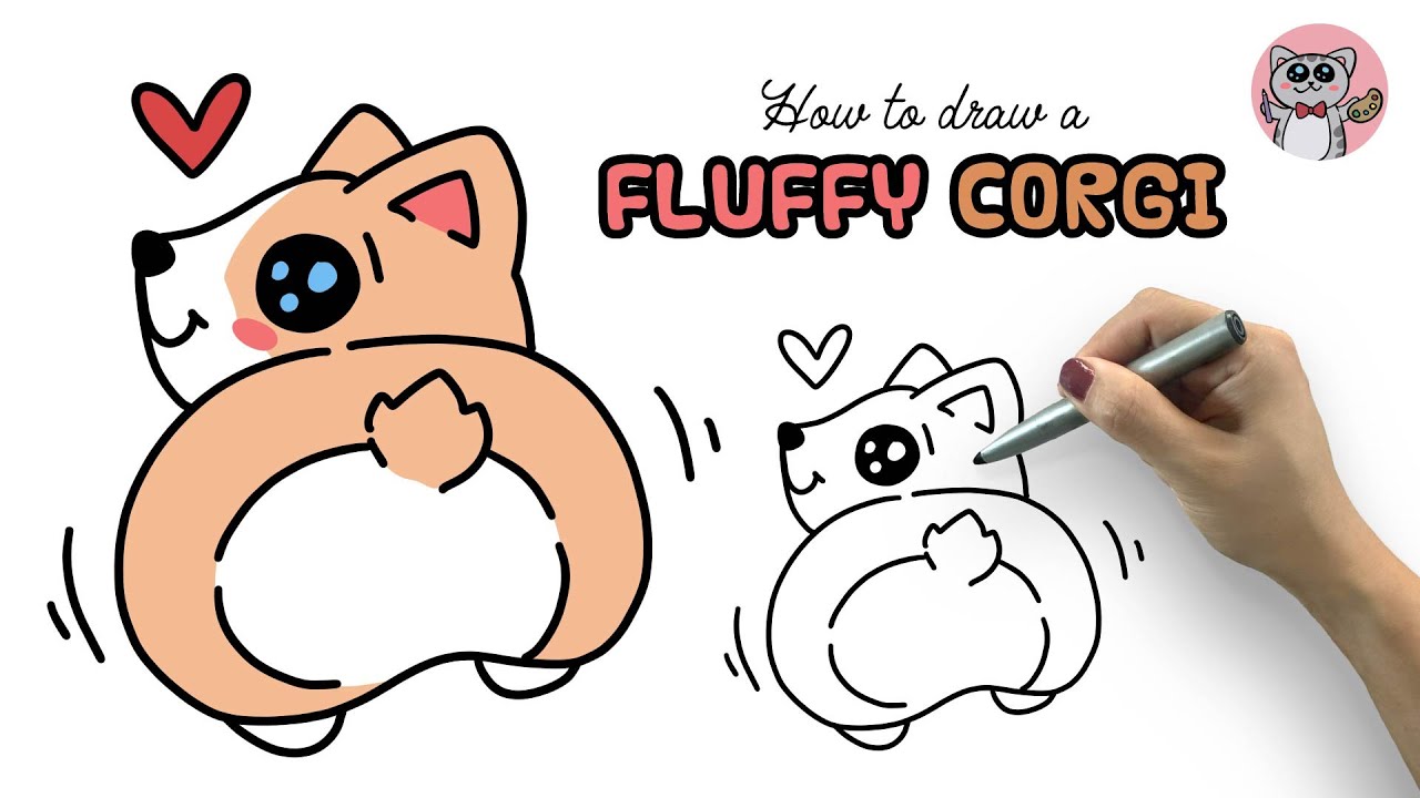 How to draw a Cute Corgi Puppy - Easy drawing step by step - YouTube
