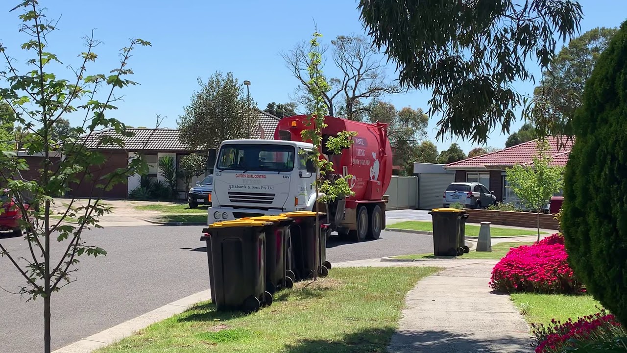 Red Garbage Truck General Waste - Greater Dandenong - YouTube