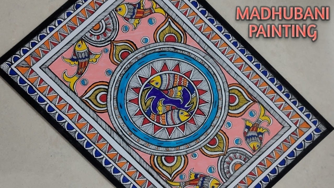 Madhubani art painting for beginners (Mithila painting)/step by step ...