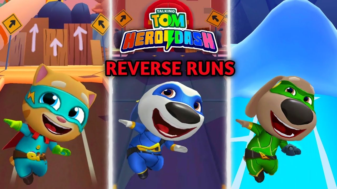 Talking Tom Hero Dash - Reverse Running Hero Hank' Hero Ginger' Hero ...