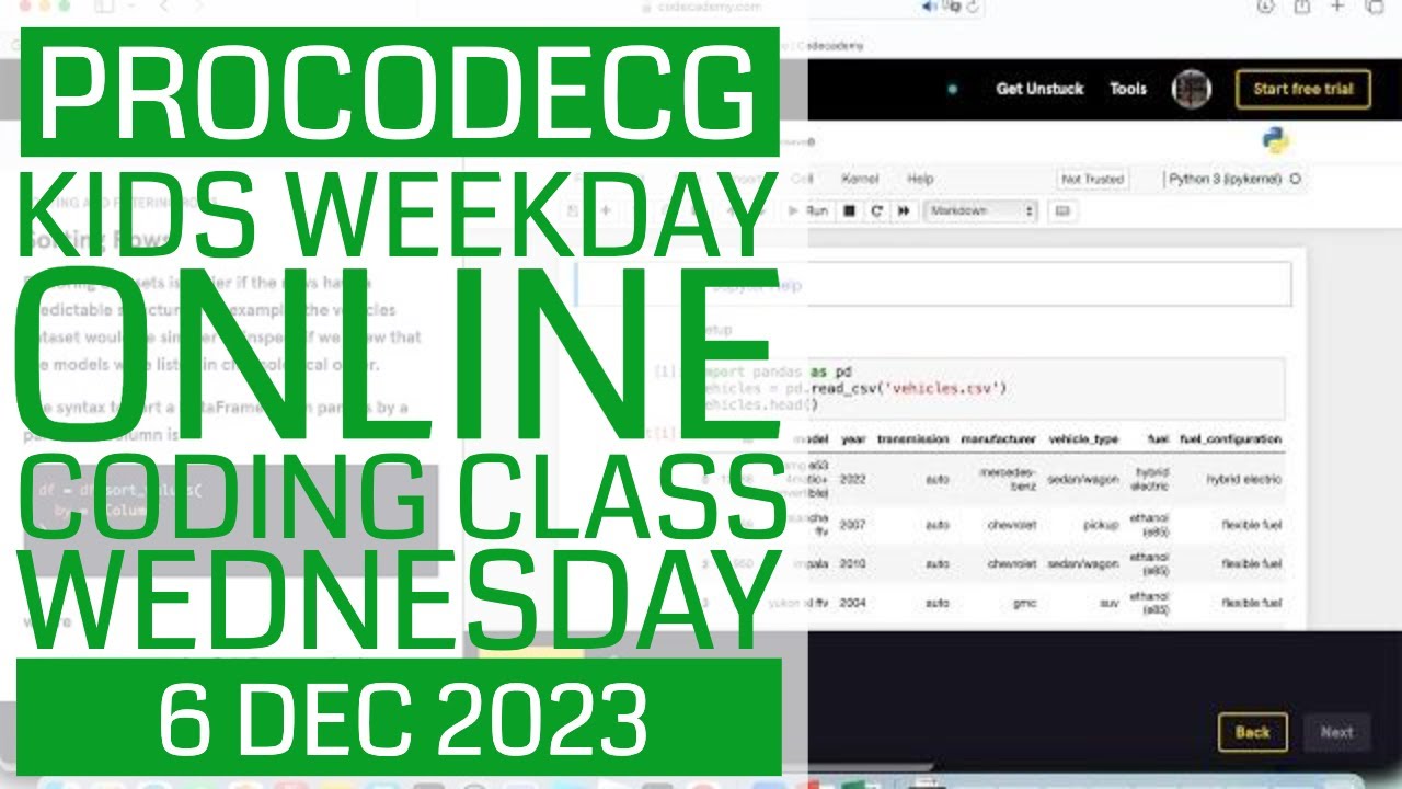 ProCodeCG Kids Weekday Coding Class - Wednesday - 6 Dec 2023 - YouTube