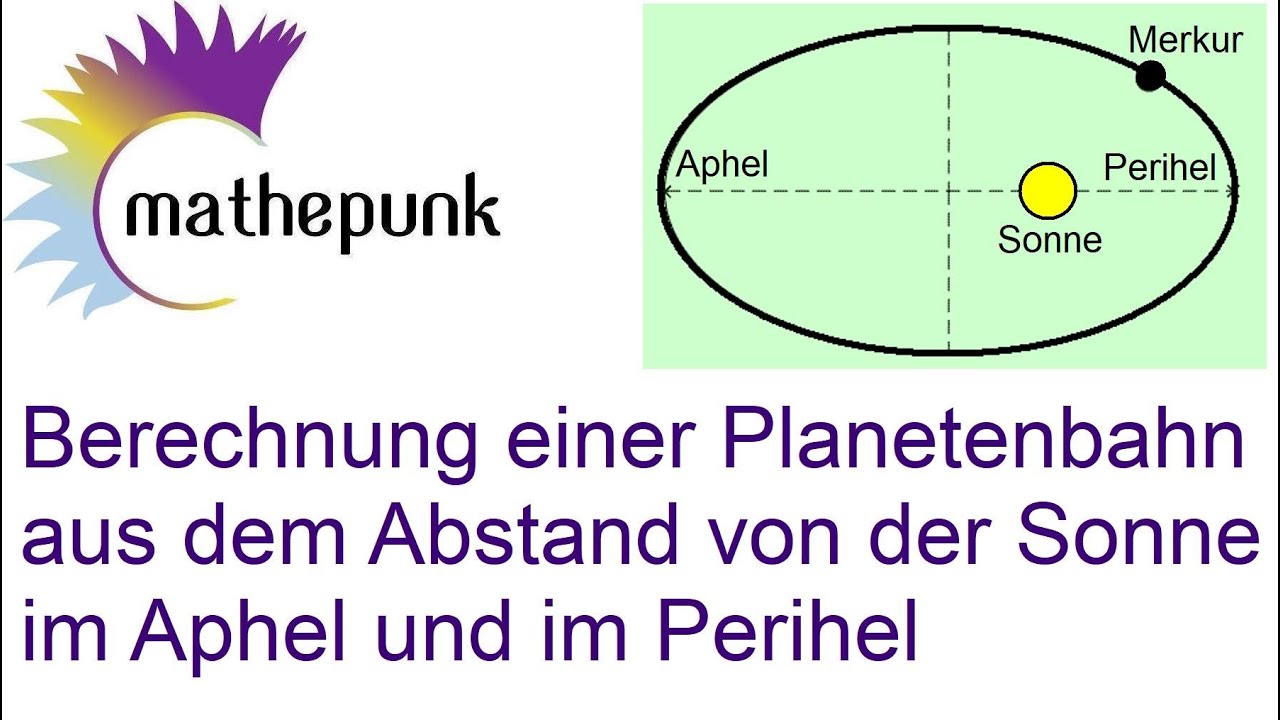 Berechnung einer Planetenbahn aus dem Abstand von der Sonne im Aphel ...