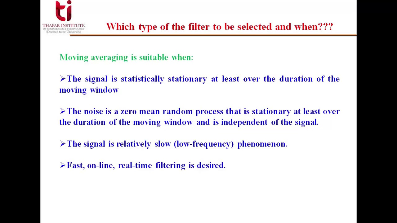 Lecture 36.2 Selection of an Appropriate Filter - YouTube