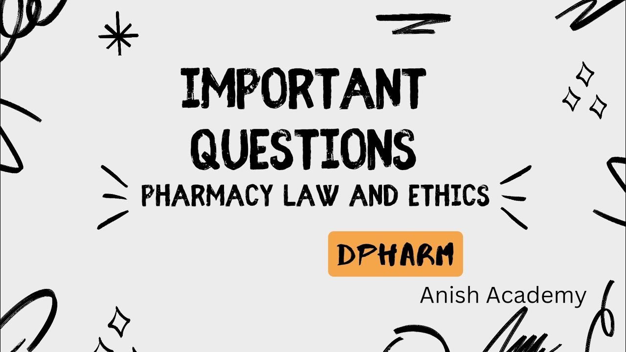 Important questions of pharmacy law and ethics || Dpharm imp questions ...